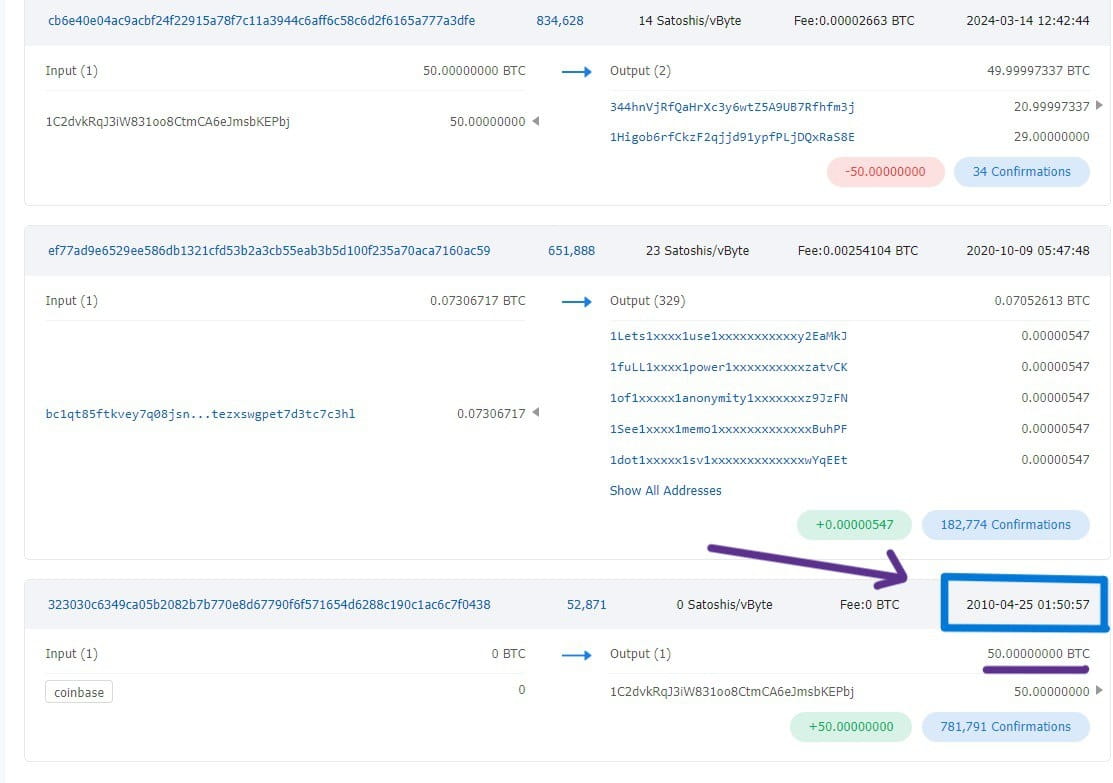Bitcoin Awakening: Dormant Address Transfers 50 $BTC to Coi ...