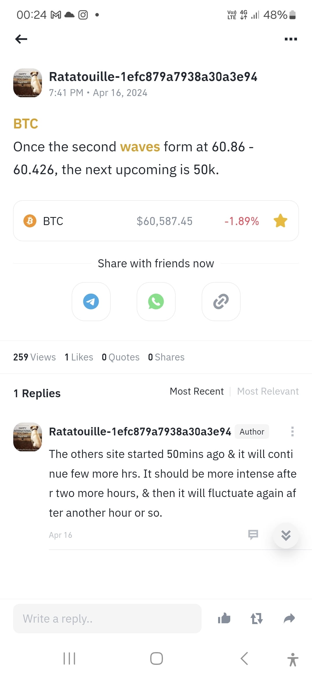 $BTC His lower low is not perfect, so this should be his | Ratatouille-1efc879a7938a30a3e94 on ...