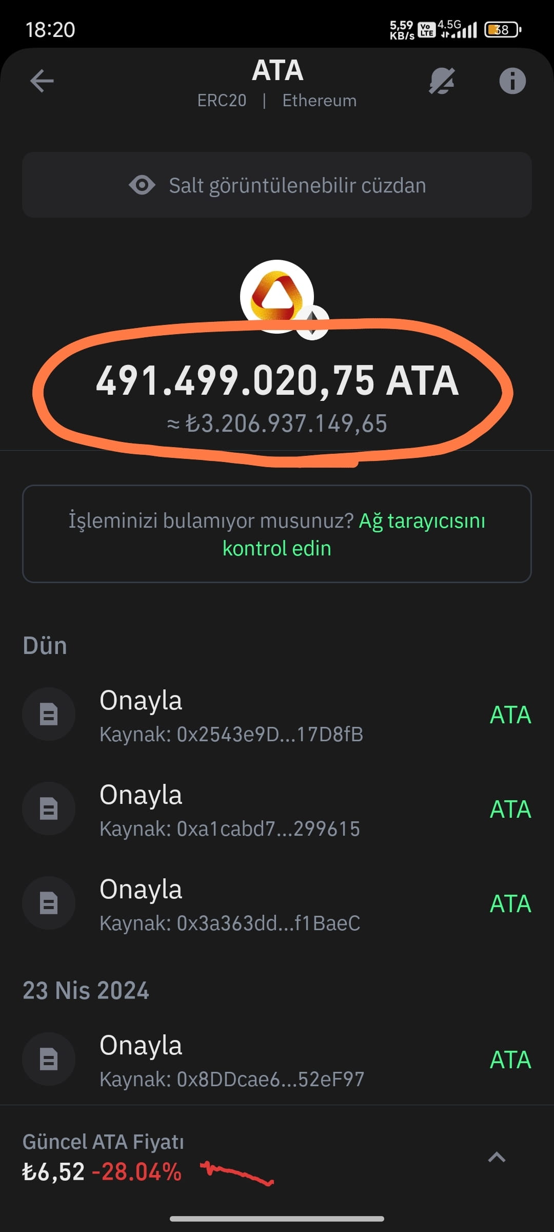 $ATA if it is me; NEVER BUY ATA check this wallet address on | the ...