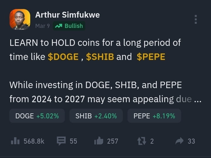 March 9th I shared a content with 500,000K+ views about hol | Arthur Simfukwe on Binance Square