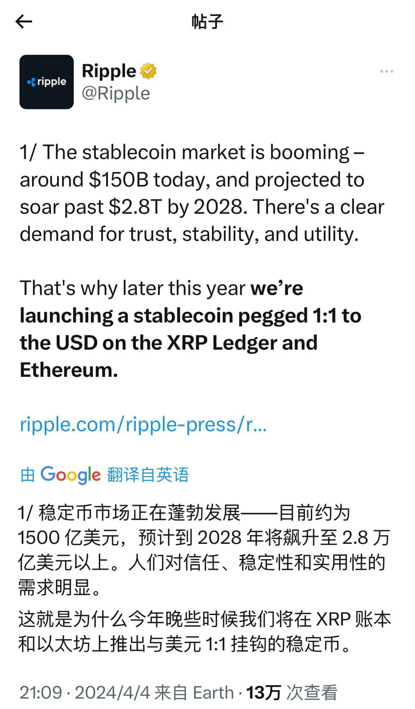 Ripple, the parent company of Ripple Chain, announced on Apr | Ripple ...