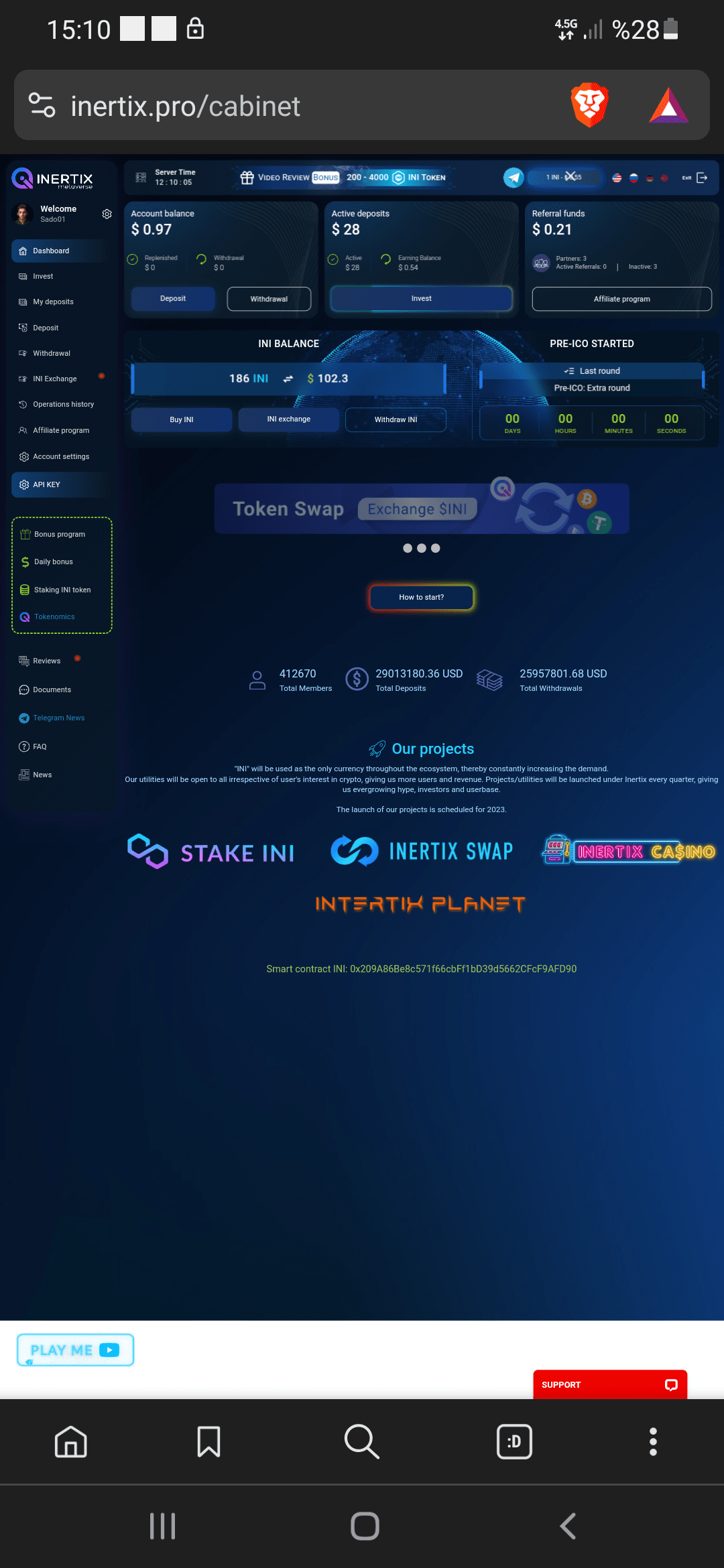 It gives 115 USDT bonus for free https://inertix.pro/?ref=Sa ...