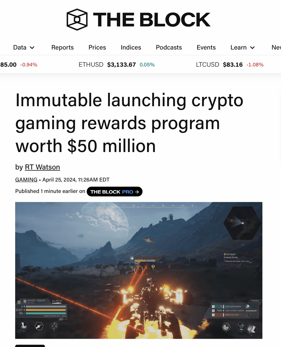 Immutable (IMX) launches $50 million crypto gaming rewards p | Proekt ...