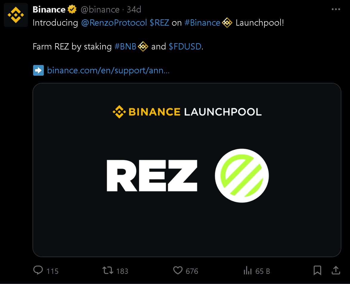 NEW LAUNCHPOOL ALERT 🚀🔥 Binance is excited to announce th | KxCrypt on Binance Square