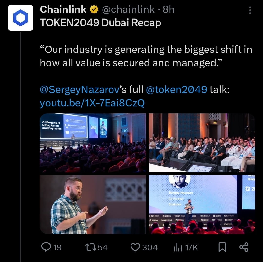 $LINK Dubai's Token2049 conference Recap, Sergey, a Chainlin | Silentrocket on Binance Square