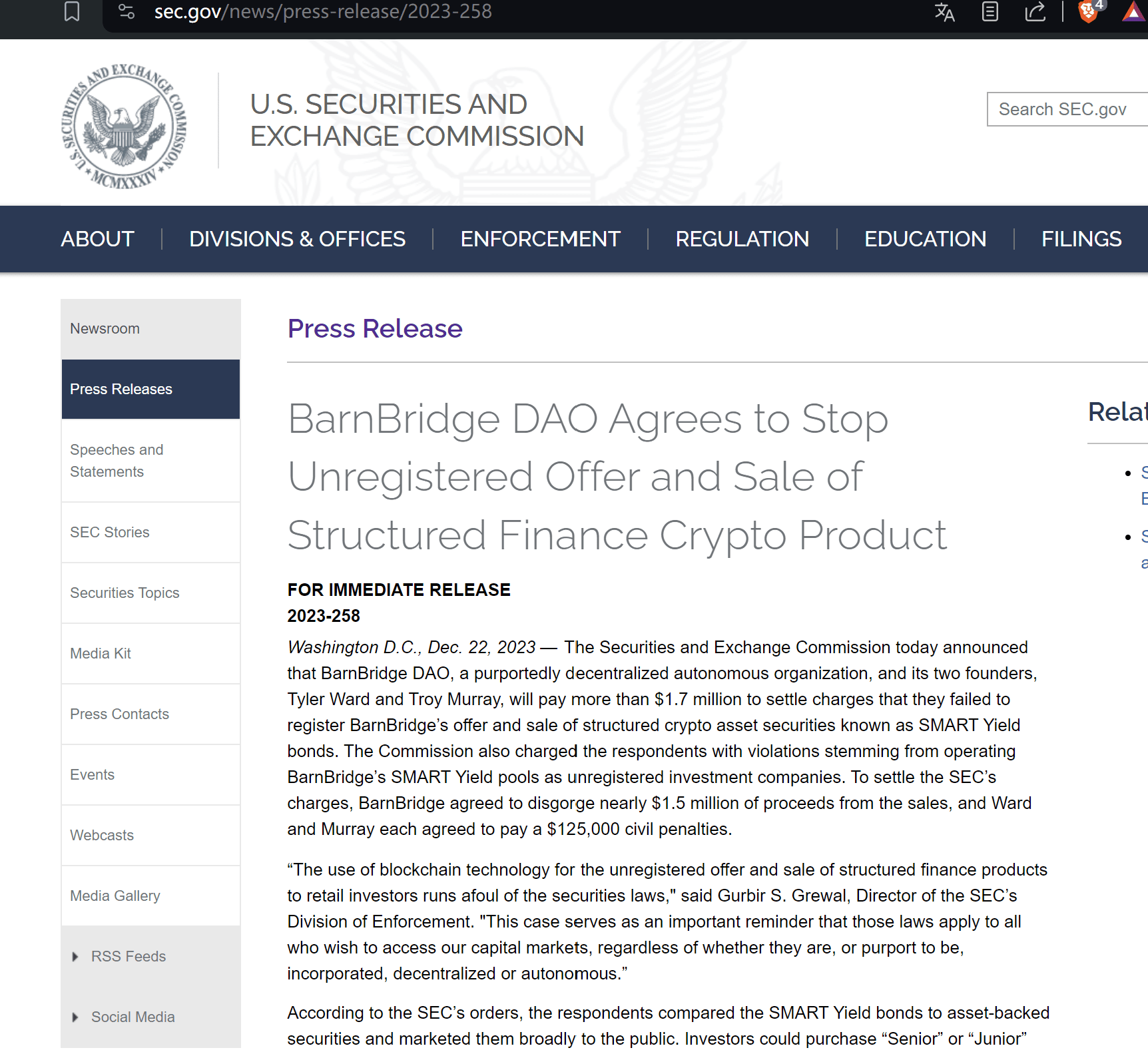 🚨🚨🚨SEC imposes judicial sentence on a DAO for the first t | 链狱 on ...