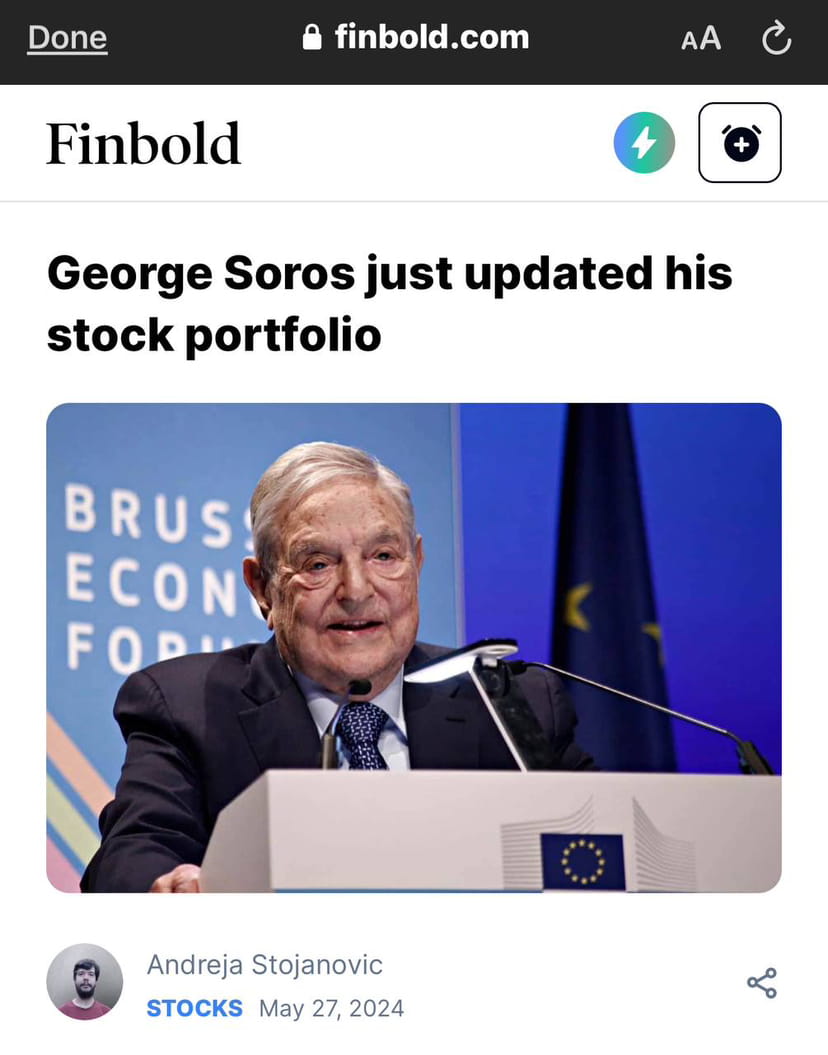 George Soros just updated his stock portfolio for Q1 2024, s | Lê Phát ...