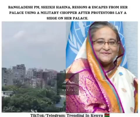 Bangladesh PM Sheikh Hasina escaped from her palace and out of the City ...