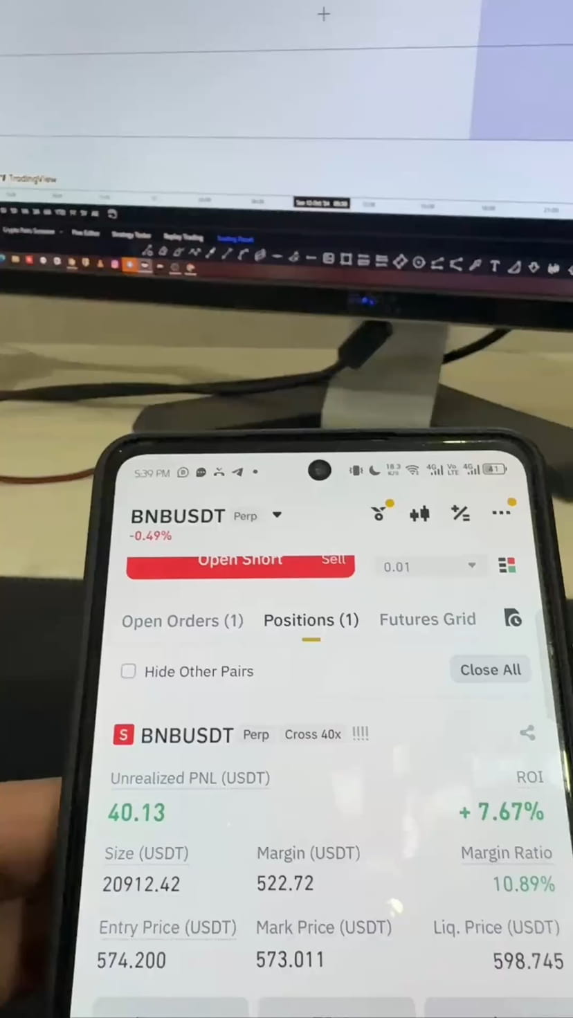It’s running live trade BNB short Setup! #nomaeffect #Write2Earn #moonbix #10MTradersLeague #BNB ...