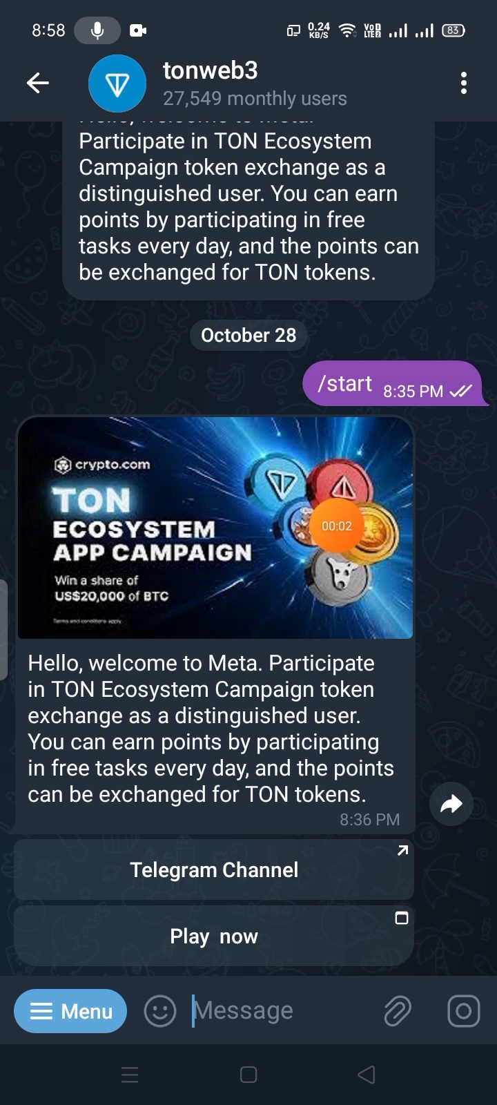 #foryou #BinanceBlockchainWeek Link 🔗👇 https://t.me/tonisweb3_bot?start=ref_948705 | Sourovlslam ...