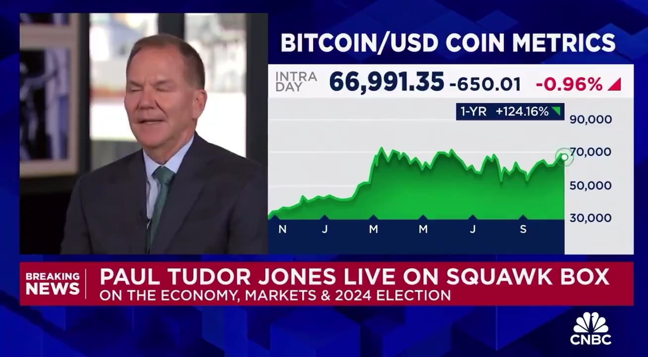 🚨BREAKING: 🇺🇸 Billionaire Paul Tudor Jones says "I'm long gold, I'm long #Bitcoin ." $BTC | Al ...