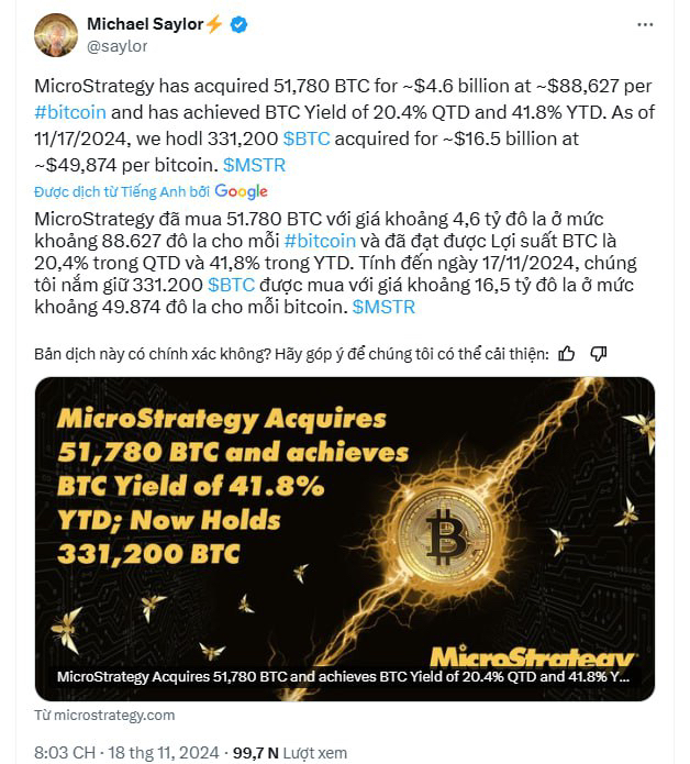 👉MicroStrategy has purchased an additional 51,780 BTC for a | TinTucBitcoin on Binance Square
