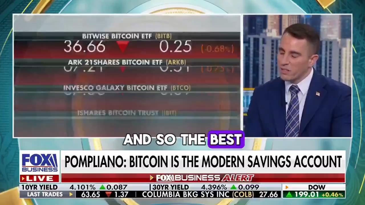 Fox Host: #Bitcoin is waaaay too volatile to be considered a savings account. Watch @APompliano ...