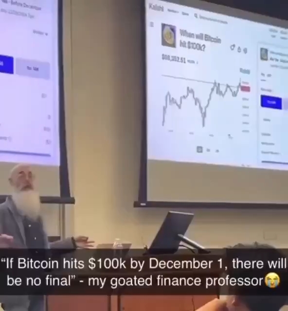 🔥 A professor just raised the stakes: no final exam if #Bitcoin hits ...