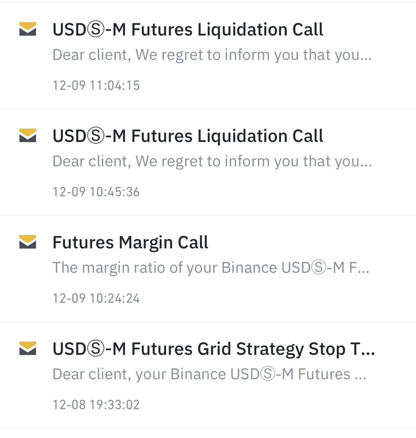 Emails from Binance have continuously arrived over the past | 21M Fund ...