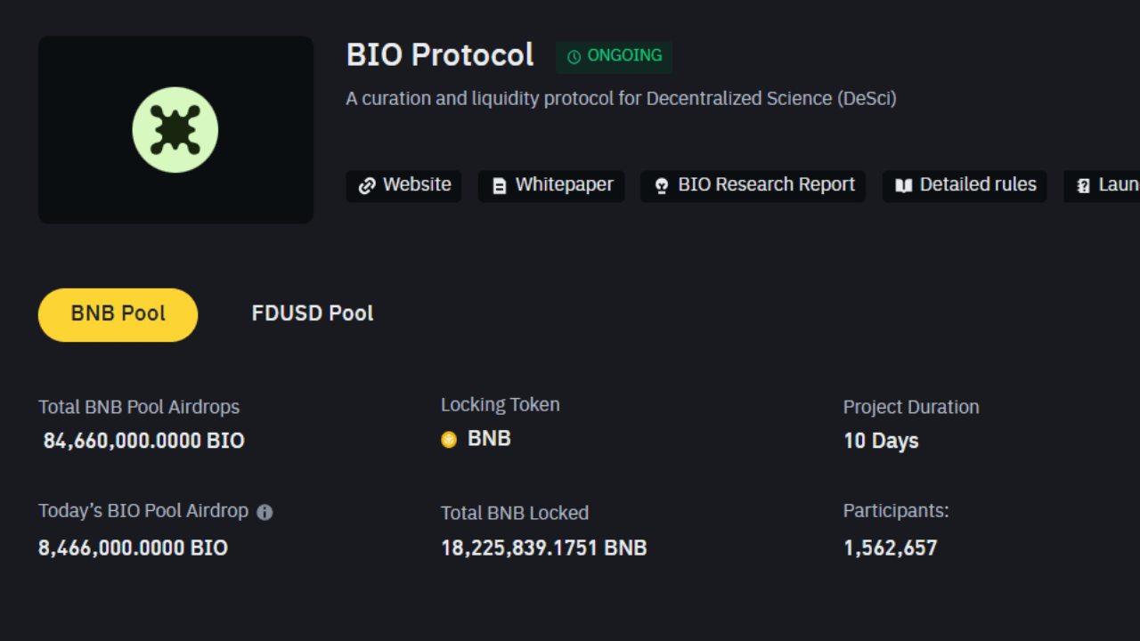 Bio Protocol se suma a Binance Launchpool: un nuevo proyecto de DeSci ...