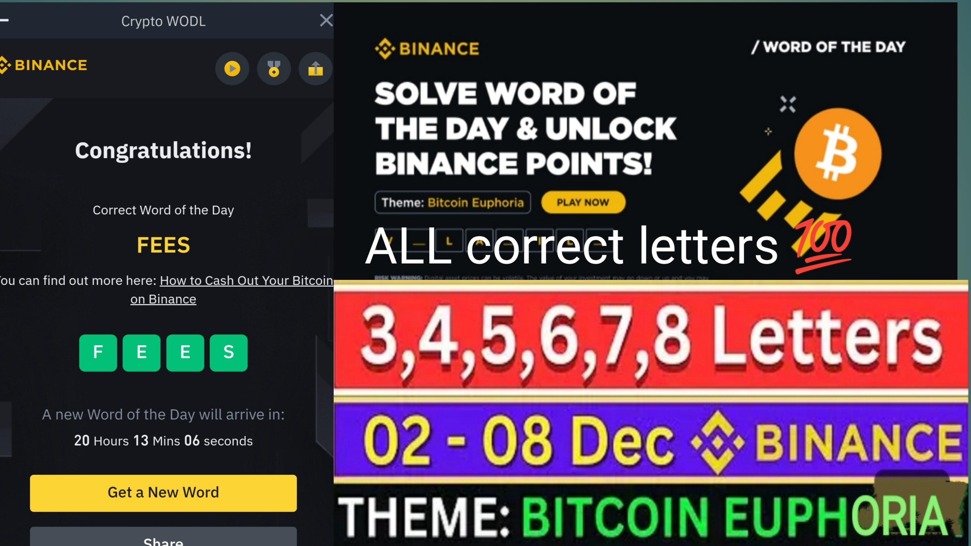 WOTD THEME BITCOIN EUPHORIA ALL CORRECT LETTERS CRYPTO WODL # ...