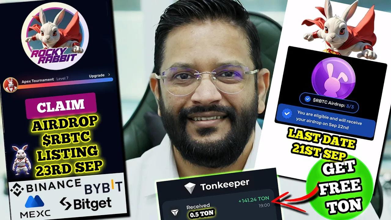 ROCKY RABBIT $RBTC AIRDROP TOKEN CLAIM LAST DATE 21 SEPT. MUST COMPLETE ...
