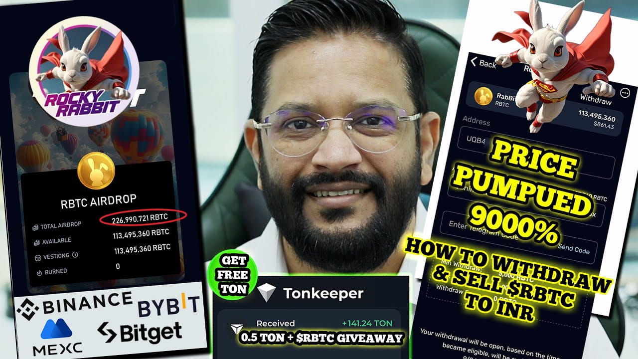 ROCKY RABBIT AIRDROP TOKEN $RBTC LISTED 9000% PRICE PUMP. ROCKY RABBIT TOKEN WITHDRAWAL STEP BY ...