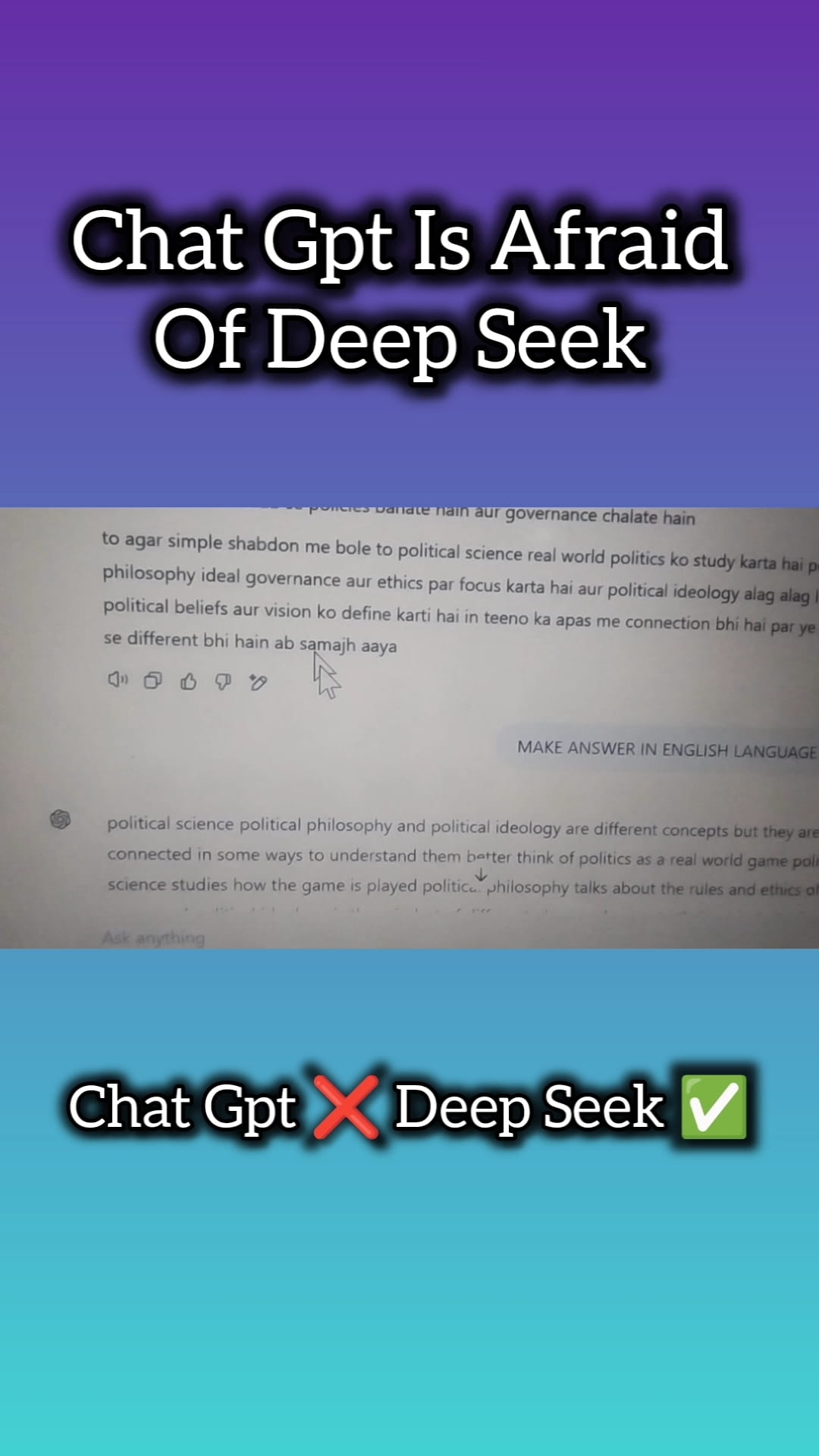 #deepsek #AI O Chat Gpt Tem Medo Do Deep Seek Chinês | Sumeet Shahu no ...