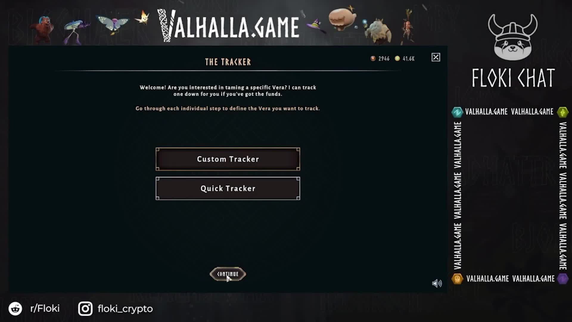 A new feature has been added to Floki's MMORPG Valhalla: The Tracker ...