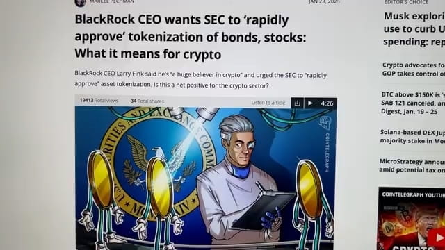 #BlackRocks BlackRock CEO wants SEC to 'rapidly approve' tokenization of bonds, stocks: What it ...
