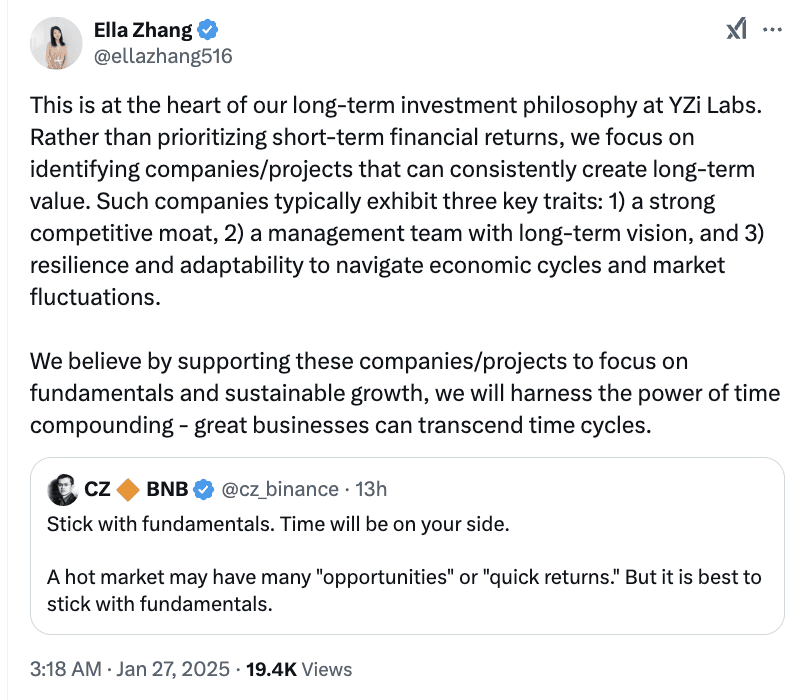 YZi Labs Director Announces Three Key Characteristics of Potential Investment Projects | Binance ...