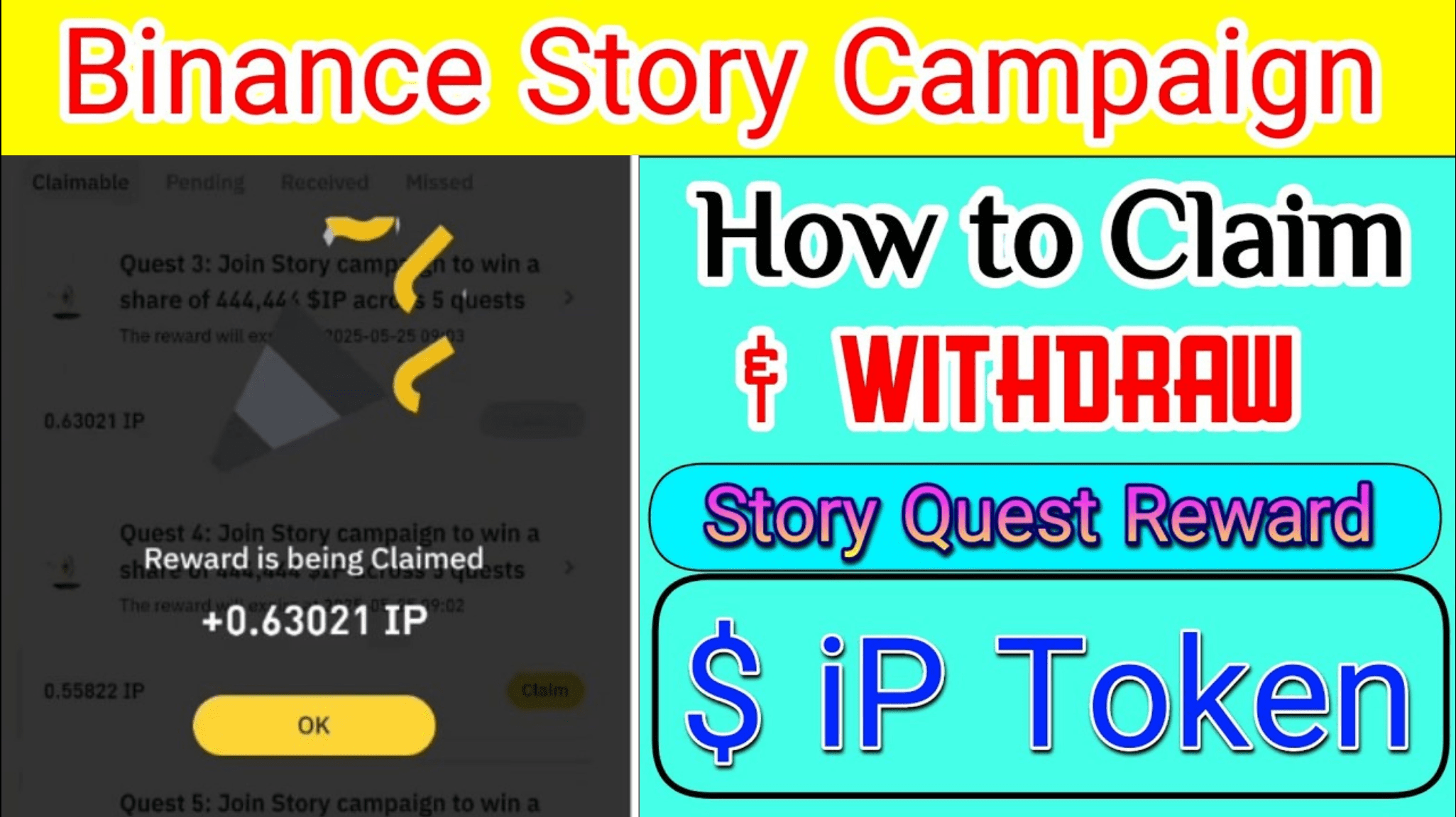 How to Claim IP Tokens | Binance Wallet Story Quest Reward | IP Tokens ...