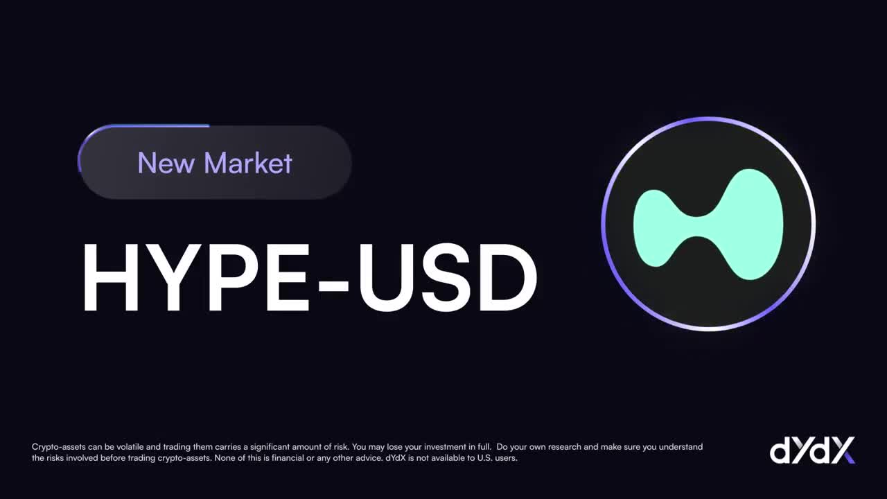 New Community Market Listing: $HYPE @HyperliquidX is now available to trade on dYdX! Get started ...