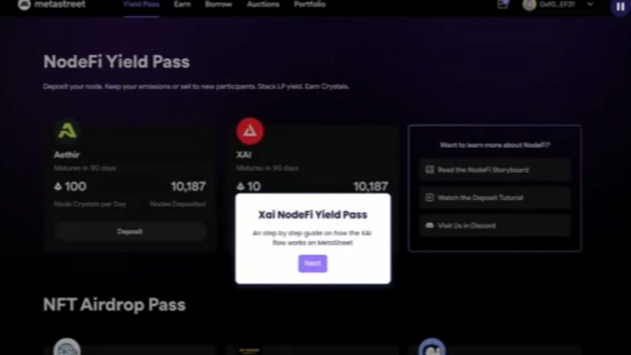 @metastreetxyz NodeFi officially launched @XAI_GAMES This is another DeFi product after ...