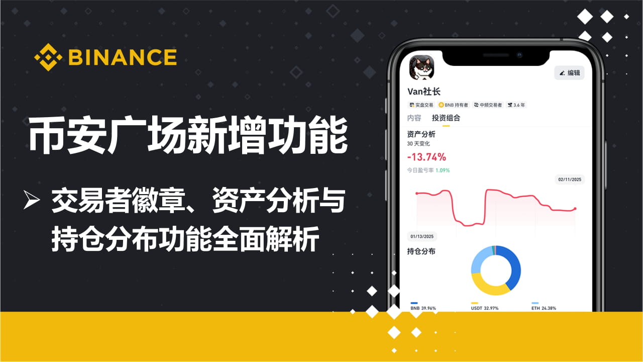 New features on Binance Square: Trader badges, asset analysis, and position distribution | Van社长 ...