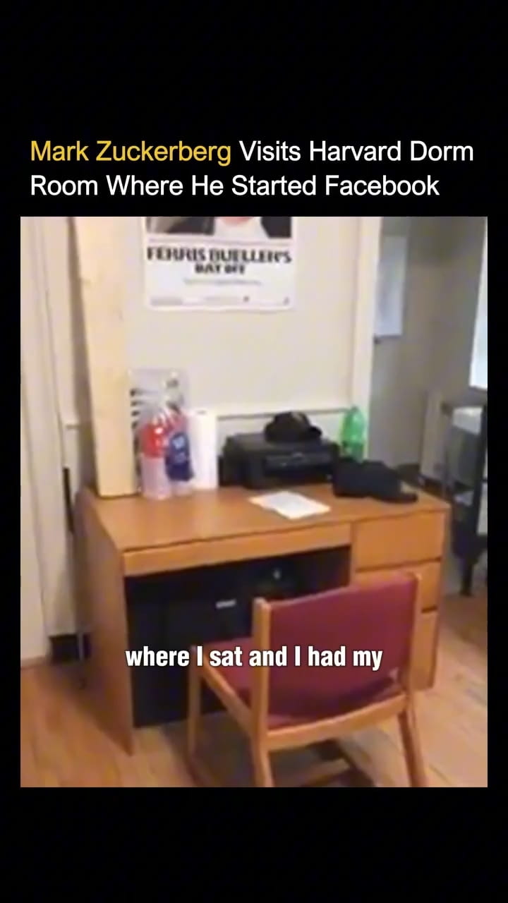 Mark Zuckerberg Visits Harvard Dorm Room Where He Started Facebook 🤯🤯🤯 ...