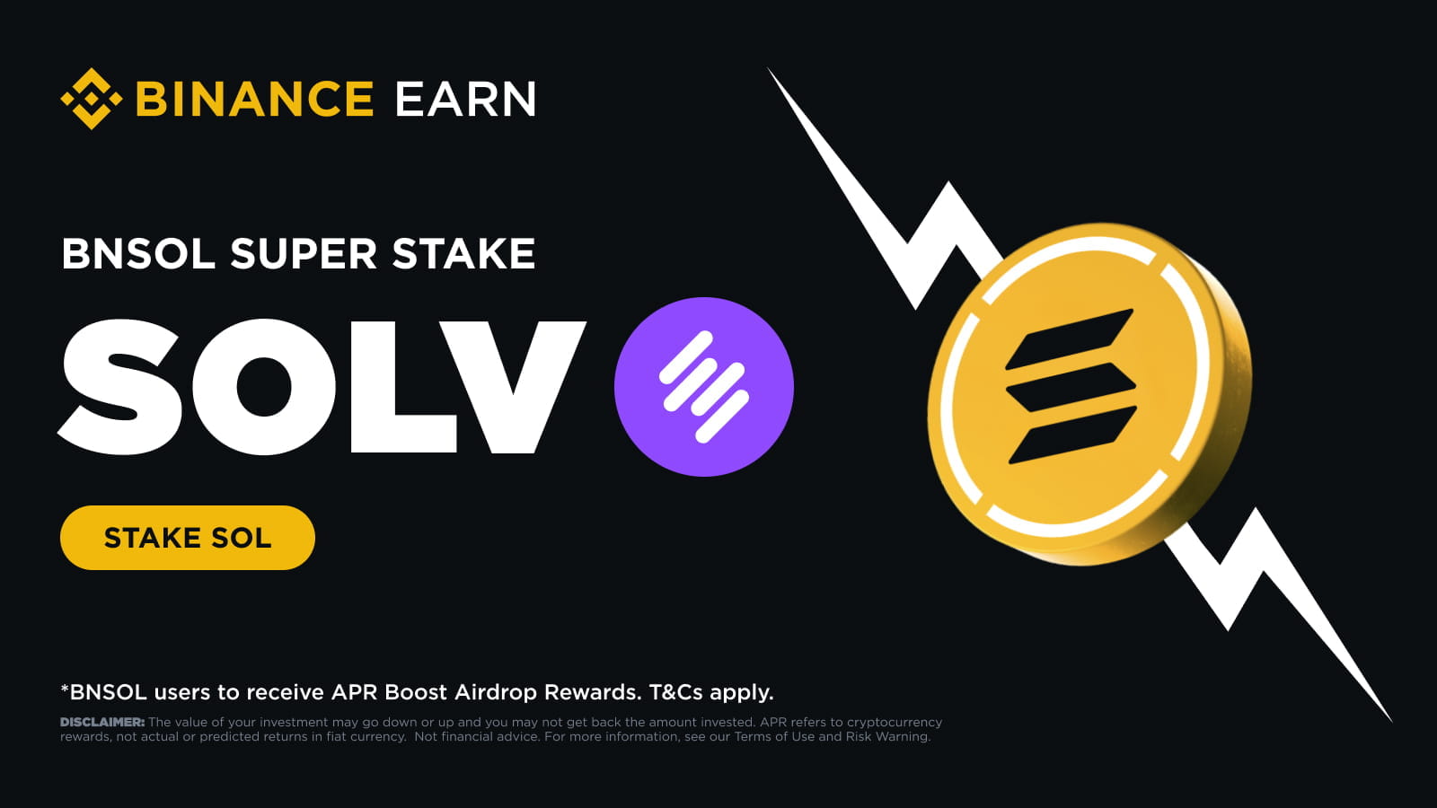 Binance 推出第 7 届 BNSOL 超级权益项目，利用 Solv Protocol (SOLV) 进行 APR Boost 空投 | Binance News发布于币安广场