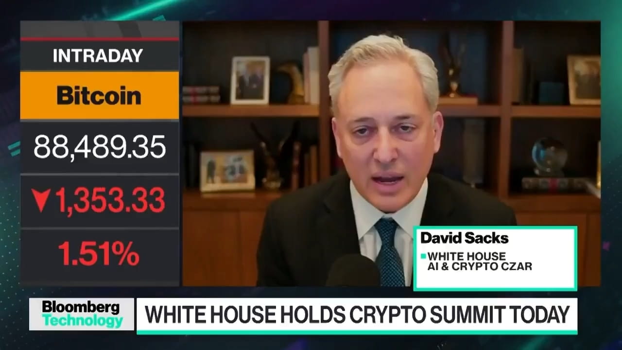 US Crypto Czar David Sacks says the United States of America's ...
