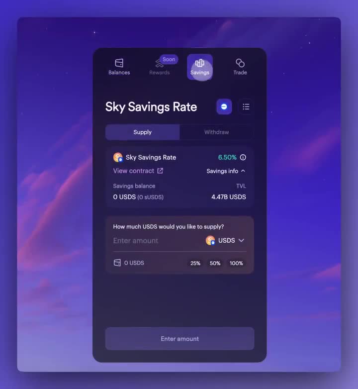 Friendly reminder: Access the Sky Savings Rate on Base and Arbitrum by depositing or withdrawing ...