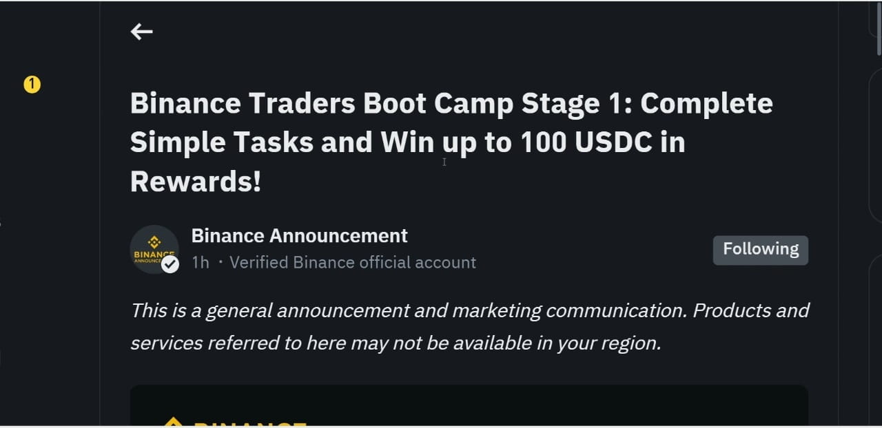 🚀 Binance Traders Boot Camp – Win Up to 100 USDC Daily! 🎯💰 🔥 Join Stage ...