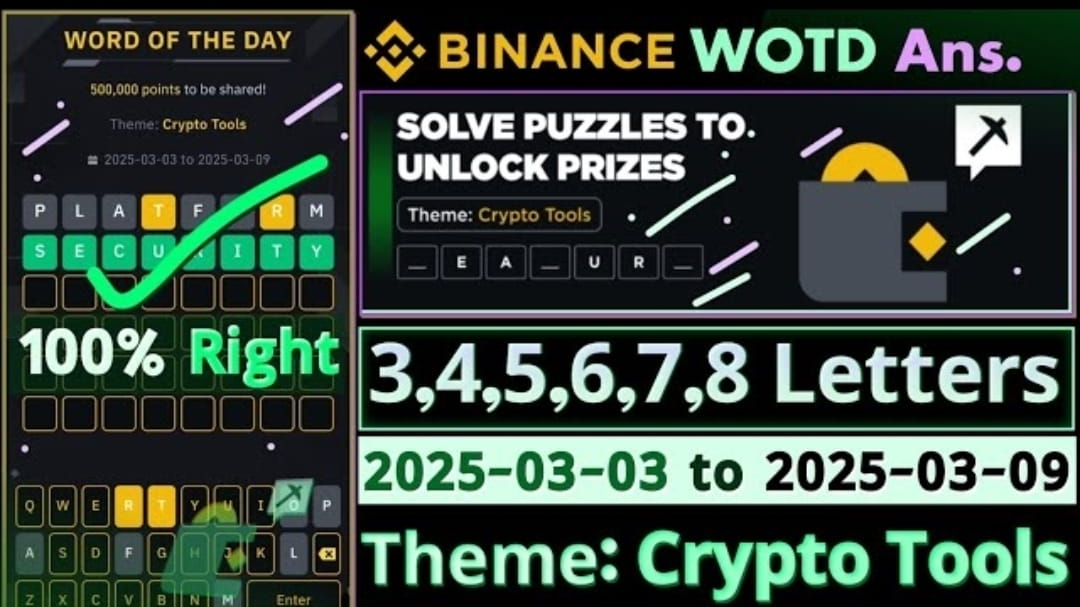 Word of the day | Crypto Tools WOTD Answers | Day 1 to 7 Binance New ...