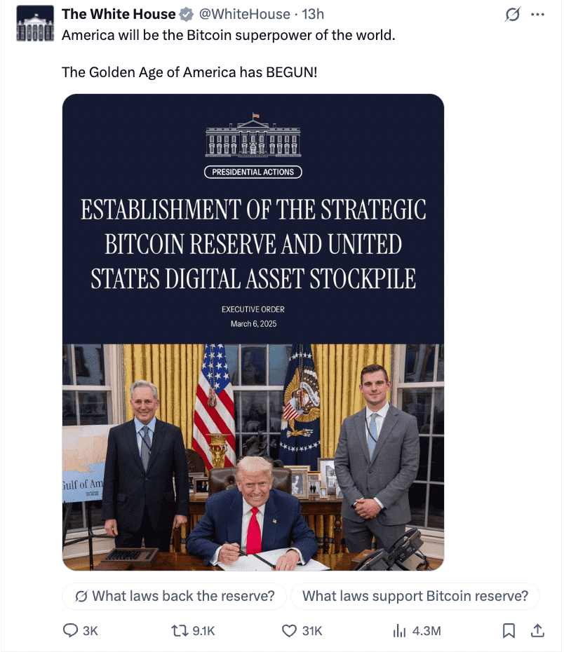 U.S. Declares Ambition to Become Bitcoin Superpower | Binance News on ...