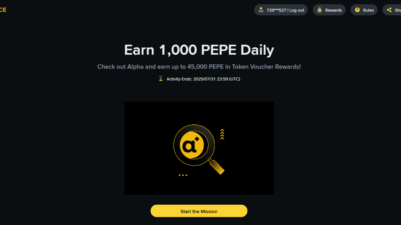 🚀 Earn 1,000 PEPE Daily with Binance Alpha Missions! A new opportunity ...