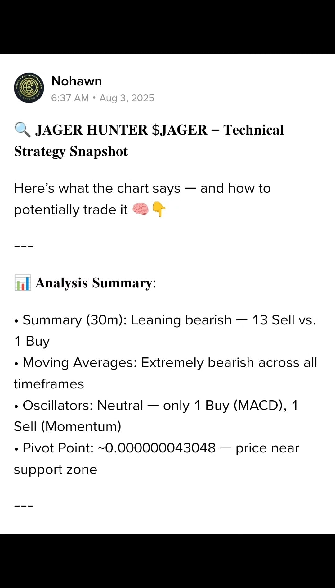 🔍 𝐉𝐀𝐆𝐄𝐑 𝐇𝐔𝐍𝐓𝐄𝐑 $𝐉𝐀𝐆𝐄𝐑 – 𝐓𝐞𝐜𝐡𝐧𝐢𝐜𝐚𝐥 𝐒𝐭𝐫𝐚𝐭𝐞𝐠𝐲 𝐒𝐧𝐚𝐩𝐬𝐡𝐨𝐭 🧠 𝐓𝐫𝐚𝐝𝐢𝐧𝐠 𝐍𝐨𝐭𝐞𝐬 ...