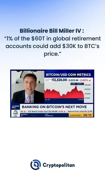 Billionaire Bill Miller IV says "1% of the $60T in global retirement ...
