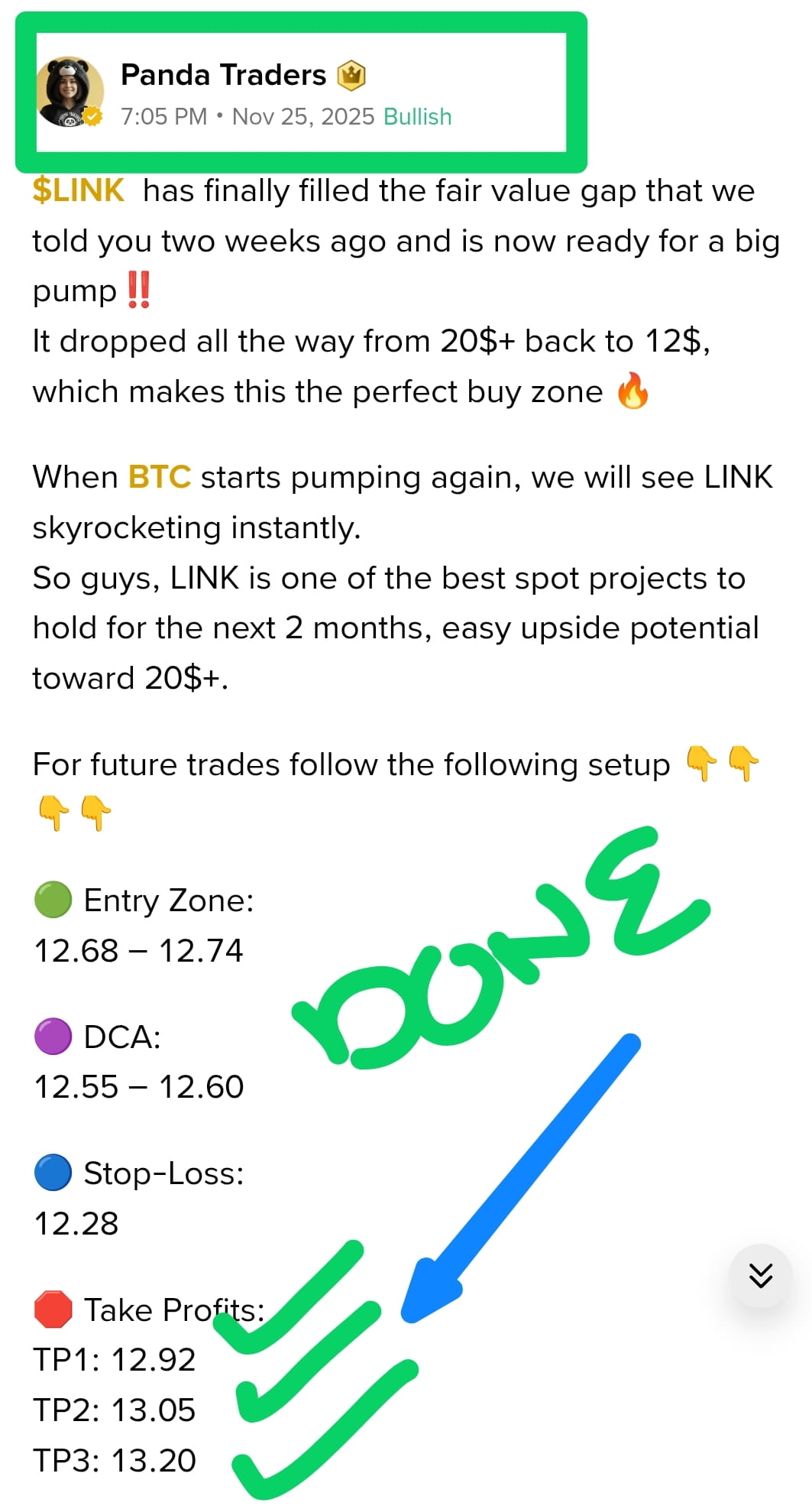 Kaboooooooom 💥💥💥 $LINK hit all targets… ehm ehm | Panda Traders on ...