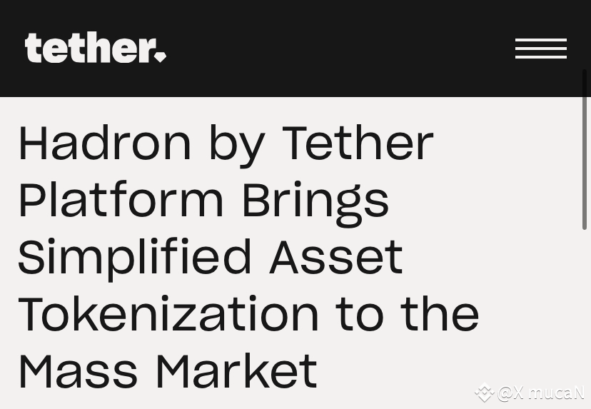 Tether has officially launched Hadron, a cutting-edge platfo | X mucaN on Binance Square
