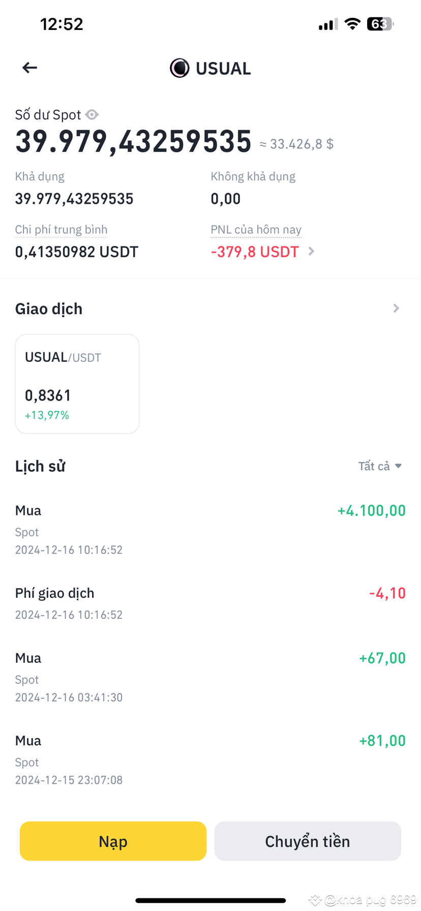 $USUAL $BTC $ETH allocated too little, let's buy more befor | khoa pug 6969 on Binance Square