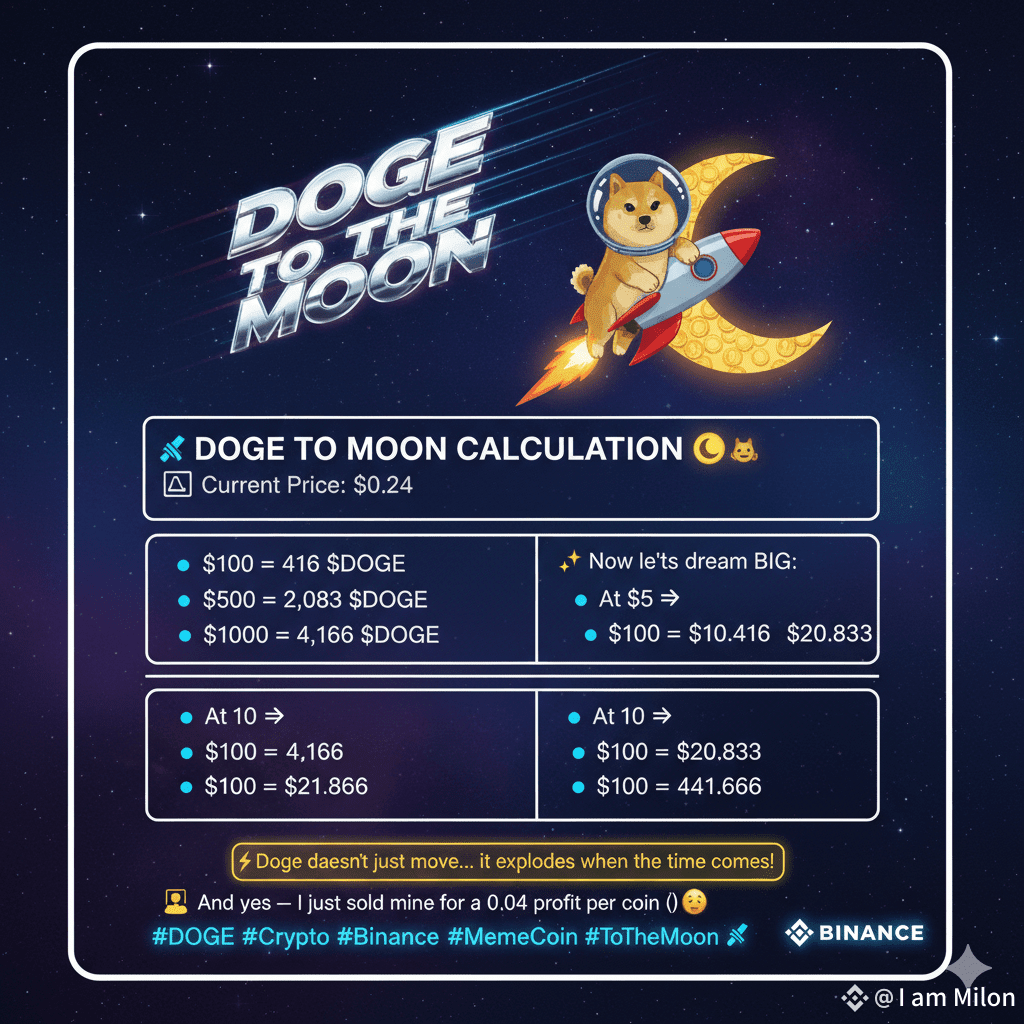 🚀 DOGE TO THE MOON CALCULATION 🌕🐶 📊 Current Price: $0.2 | I am Milon on ...