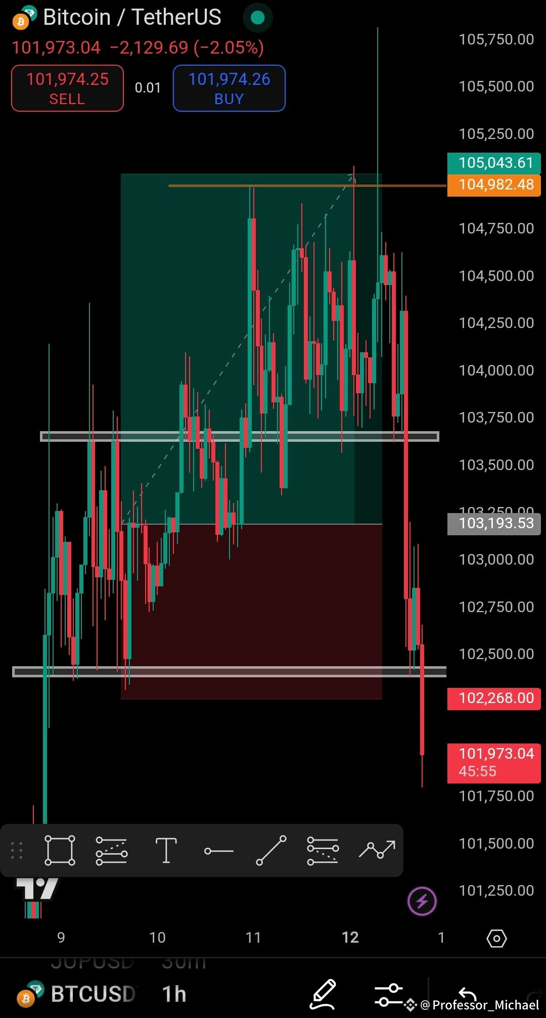 $BTC Финальная цель 105.5K также достигнута 🔥. BTC находитс | Professor ...