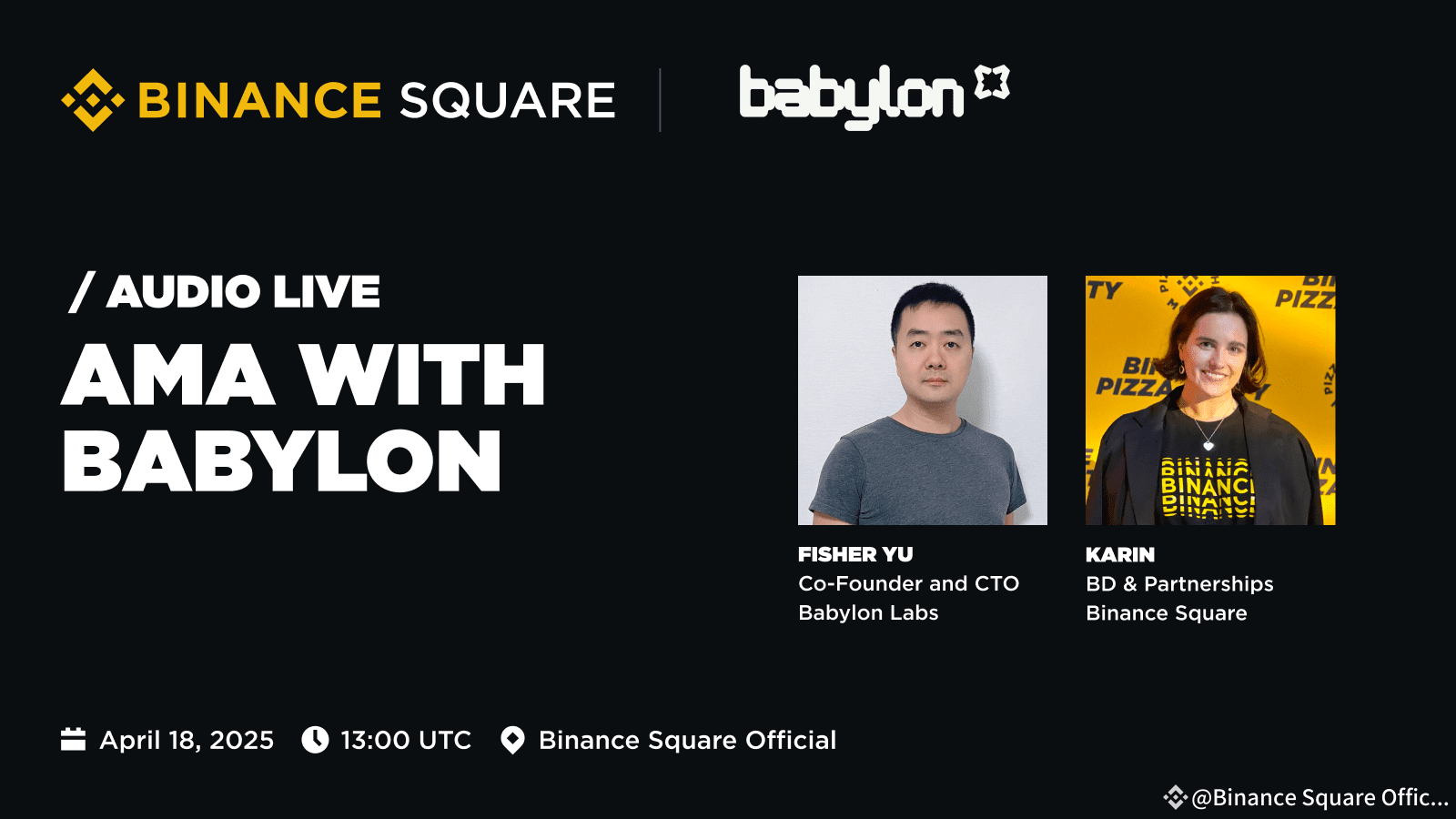Join us for an AMA with the co-founder of @Babylon Labs 🗓 | Binance Square Official on Binance ...