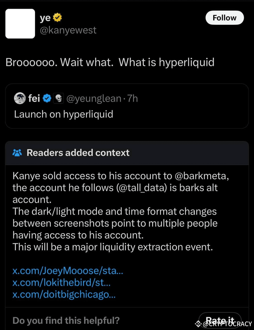 🚨 BREAKING NEWS 🚨 Kanye sold his acco | CRYPTOCRACY on Binance Square