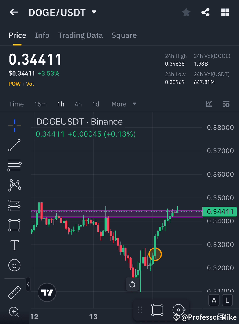 $DOGE /USDT Bull Run Alert! 🔥💯 $DOGE has broken key resis | Professor Mike on Binance Square