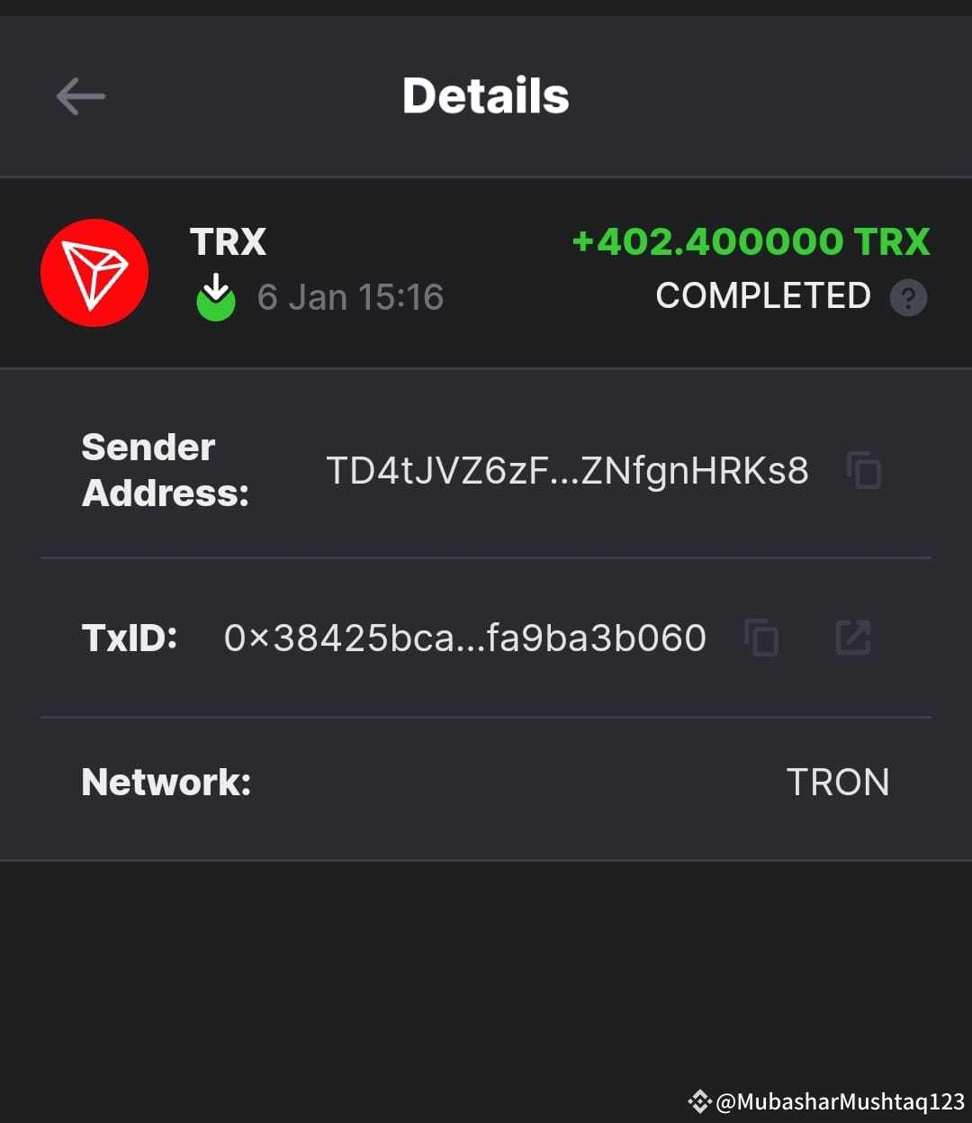 402 TRX Withdraw Received 🤑🎉🎉🎉 #BinanceAlphaAlert #Crypt ...